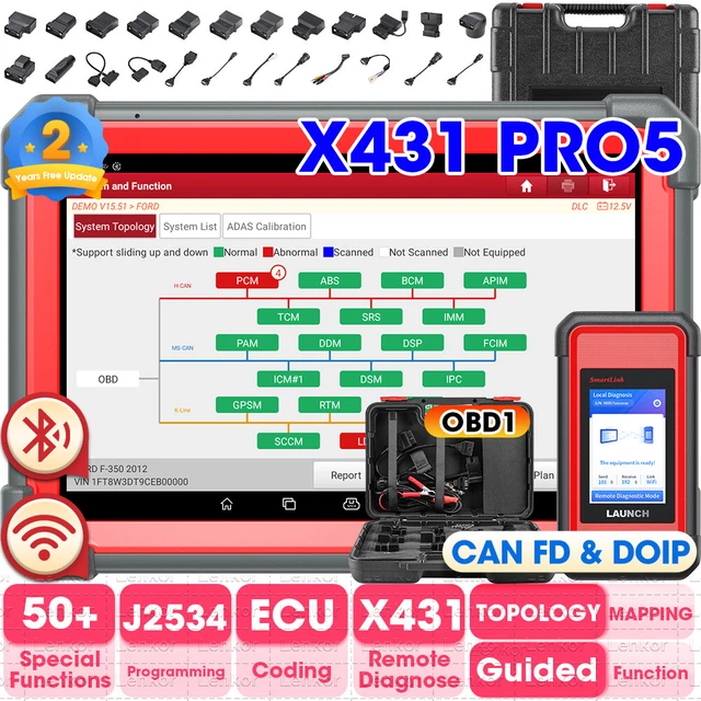 LAUNCH X431 PRO 5 Profi OBD2 Diagnosegerät J2534 Programmier ECU Codierung TPMS EUR 1.521,00 ...