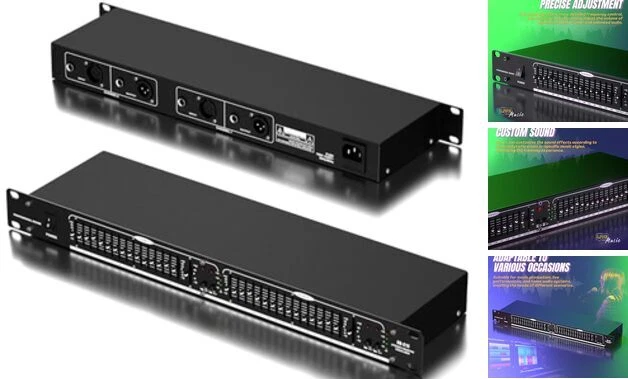 AUDIO EQUALIZER, DUAL Channel 15-Band Equalizer, 1U Rack Mount Stereo ...