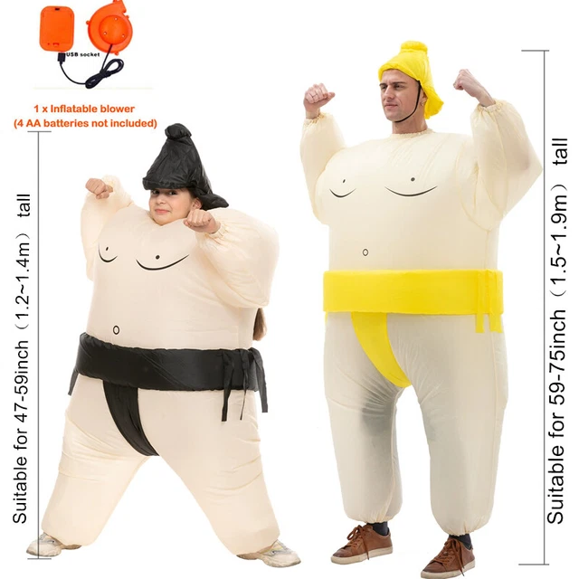 ADULT/KIDS INFLATABLE SUMO Suit Fancy Dress Costume Sumo Wrestler Suit ...