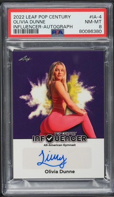 2022 LEAF POP Century Influencer OLIVIA LIVVY DUNNE Autograph Auto PSA ...