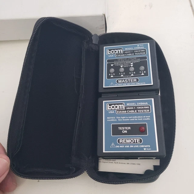 L-COM DXB64A CABLE Tester Master and Remote 10base-Token Ring RJ45 Case ...