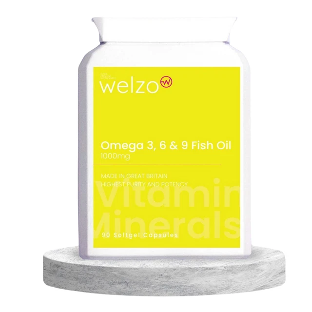 OMEGA 3-6-9 FISH Oil 1000mg - 90 Softgels - High Strength EPA and DHA by Welzo £21.99 - PicClick UK