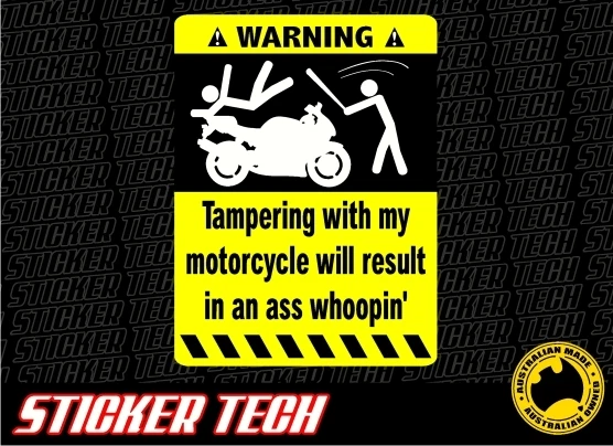 WARNING ROAD BIKE Sticker Decal Suits Honda Yamaha R1 R6 Ducati ...