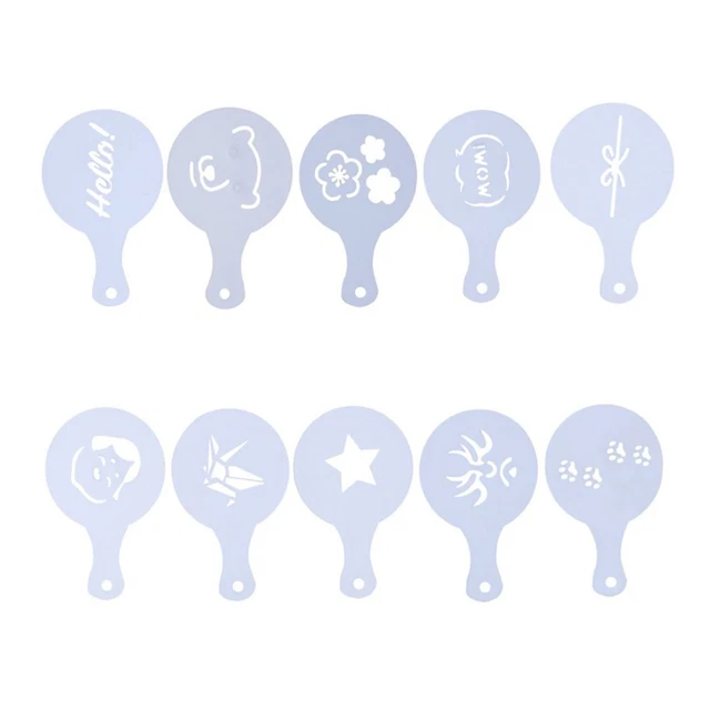10 PCS COFFEE Stencils Template Shop Accessories Cappuccino Spray £3.99 ...
