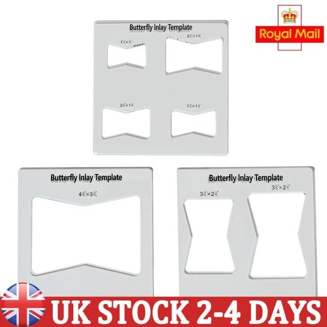 BUTTERFLY KEY INLAY Template Set 6x6 Inches Transparent for Woodworking ...