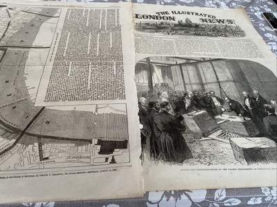 ANTIQUE PRINTS THE Thames Embankment Map Of River Foundation 2 Pages ...