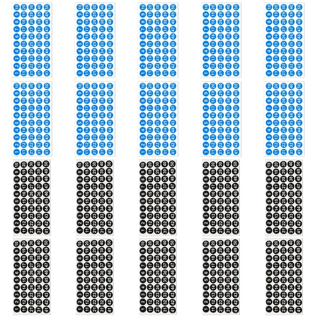 20 SHEETS COLOR Round Number Stickers Numbered Labels Consecutive $17. ...