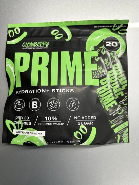 PRIME HYDRATION+ ELECTROLYTE Drink Mix Sticks Glowberry (20 pk.) FREE ...