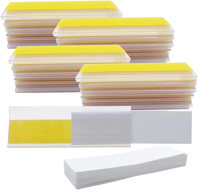 50 STÜCK SELBSTKLEBENDE Etikettenhalter,2 * 7Cm Transparent Preisschild ...