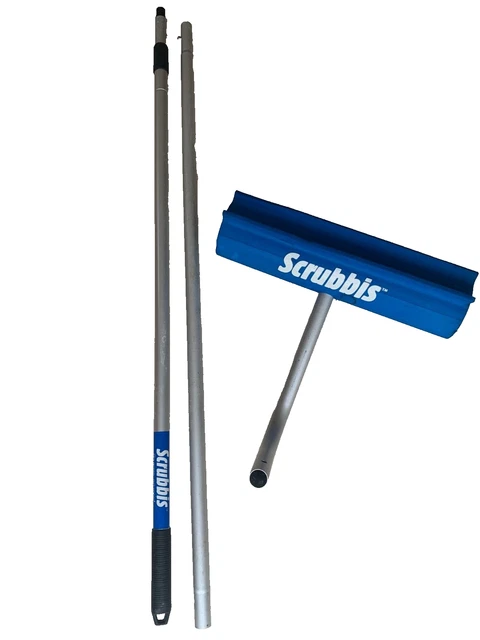 SCRUBBIS BOAT HULL CLEANER Angled Telescopic Extending Pole Handle ...