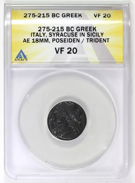 275-215 BC SICILY, Syracuse, Hieron II Ancient Greek Coin ANACS VF-20 ...