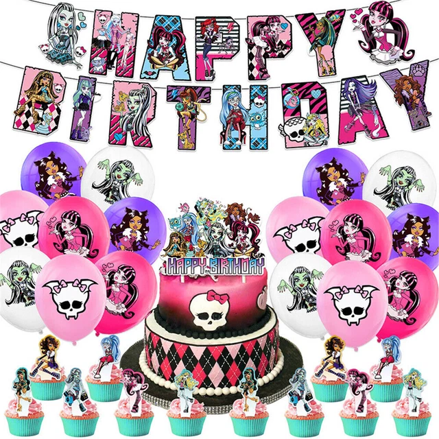 MONSTER HIGH THEMED Happy Birthday Party Supplies Toppers Banner ...