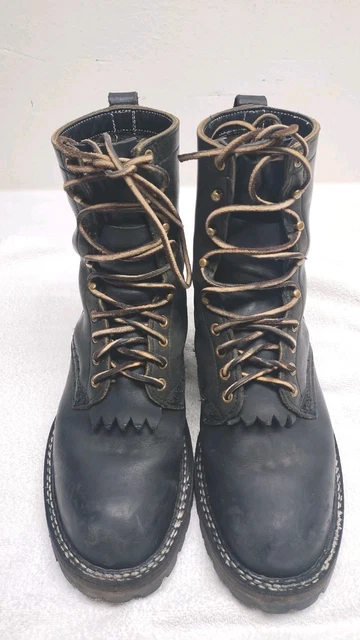WHITE'S ORIGINAL SMOKEJUMPER Boots Mens Size 8F Black Fit Size 10 ...