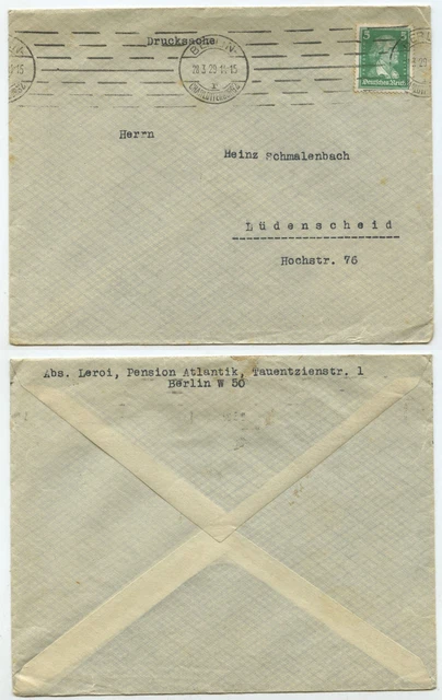 44175 - BELEG - Berlin-Charlottenburg 28.3.1929 nach Lüdenscheid EUR 5 ...