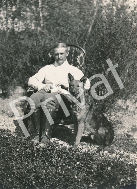 FOTO WK I Jasta 17 Frankreich France Soldat mit Schäferhund Portrait L1 ...