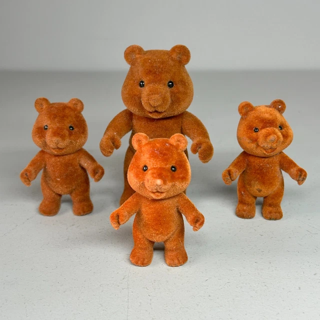 VINTAGE FOREST FAMILIES Bear Family Animal Figures x 4 May Cheong Toy ...