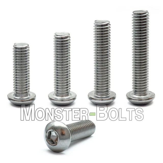 M6 STAINLESS STEEL Button Head Socket Cap Screws A2, Metric ISO 7380 1.0 Coarse $7.55 - PicClick CA