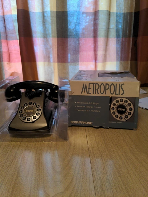 CONAIR METROPOLIS VINTAGE Replica Phone-Black and Pewter-Model ...