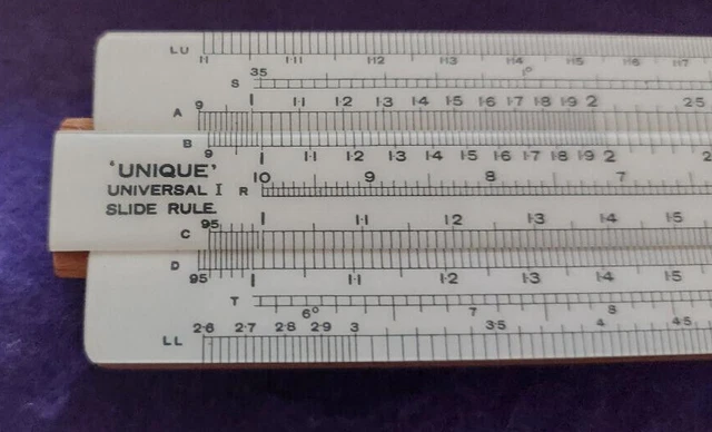 VINTAGE BRITISH &UNIQUE& Slide Rule With Conversion Charts + Original ...