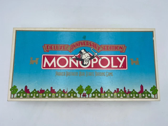 MONOPOLY DELUXE ANNIVERSARY Edition Board Game Vintage 1985 No.0007 ...