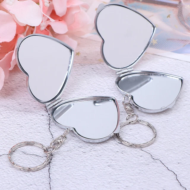 NWW METAL FOLDING Mirror Key Ring Keychain Portable Compact Cosme Kd ...