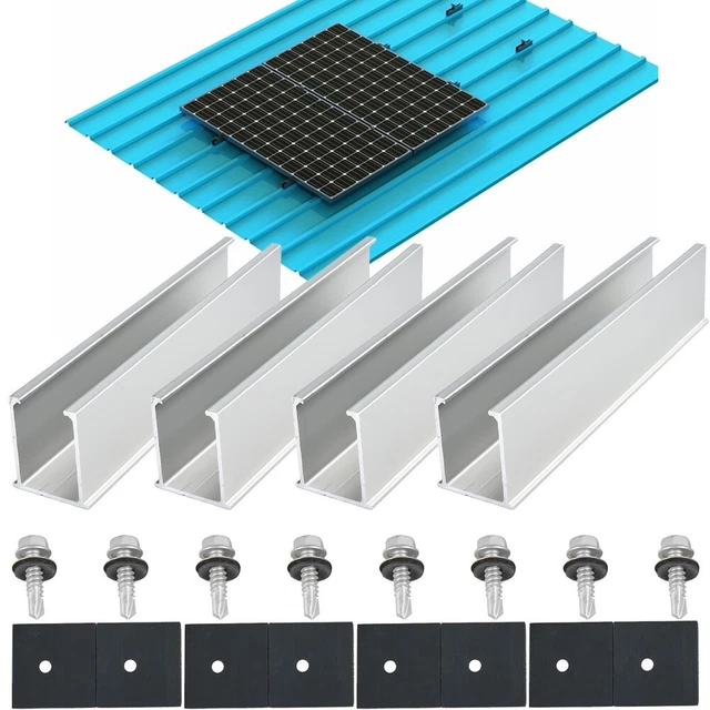 SOLAR MODULE RAIL Mount Trapezoidal Plate Flat Roof PV Mounting Rail ...