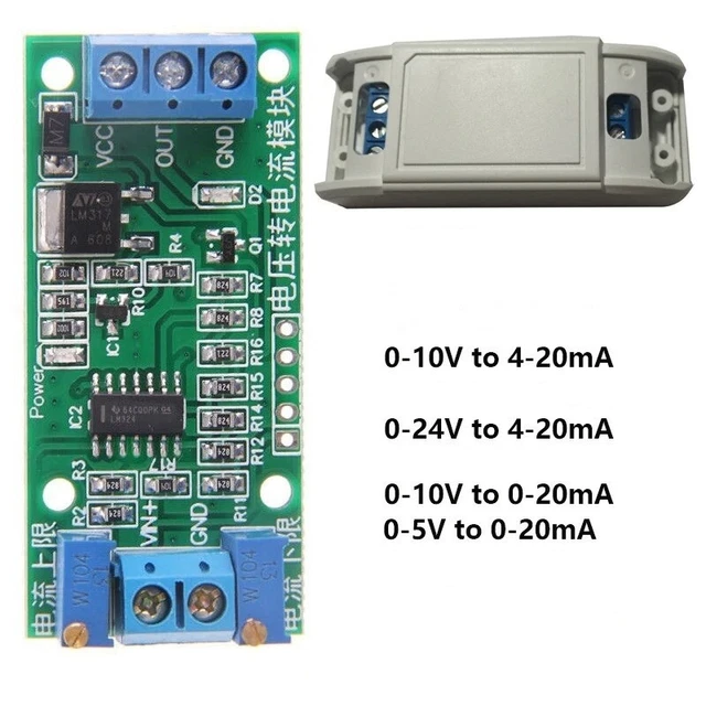 SIGNAL CONVERTER MODULE Voltage to Power 0-5V 0-10V 0-24V to 0-20mA / 4 ...
