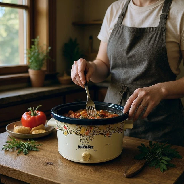 RIVAL SLOW COOKER Crock-Pot Stoneware Summer Fruit 5qt Model 3355 $20. ...