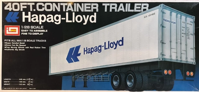 IMAI 1:28 40FT. Container Trailer Hapag-LLoyd Model Kit #B-997 Truck ...