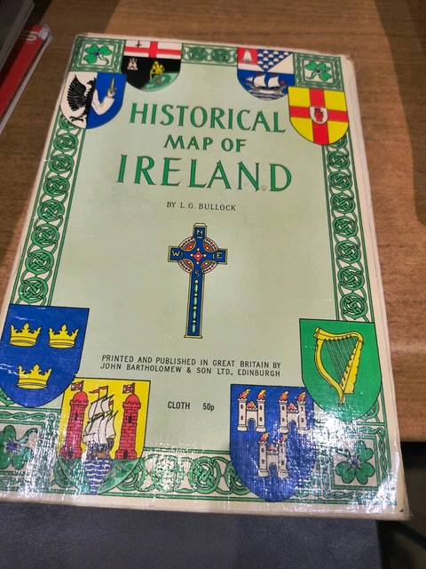 VINTAGE HISTORICAL MAP Of Ireland L.G Bullock John Bartholomew Fold Out ...