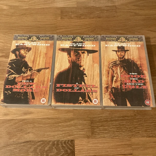 THE DOLLARS TRILOGY Clint Eastwood VHS Video TRIPLE PACK Western Movies ...