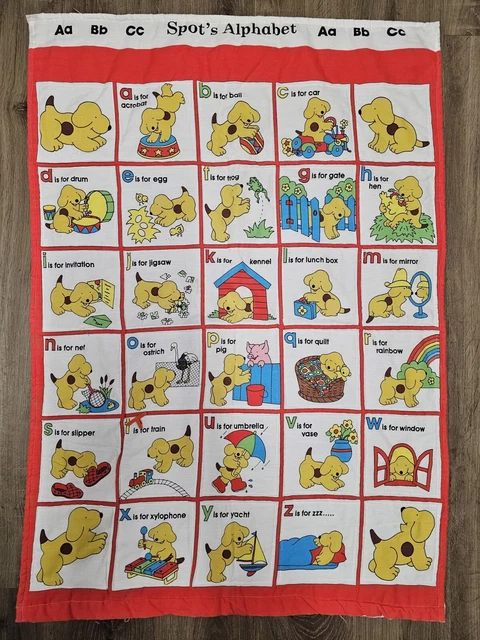VINTAGE 1995 SPOT The Dog Alphabet Wall Chart "Throw" Eric Hill Limited ...
