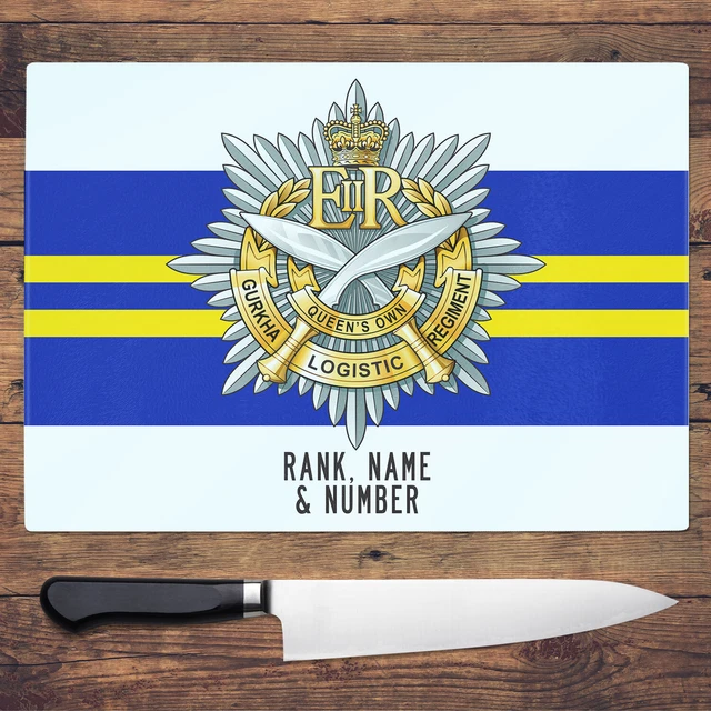 PERSONALISED QUEEN'S OWN Gurkha Logistic Regiment Chopping Board ...
