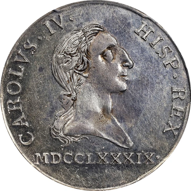 1789 SPAIN CARLOS Iv Silver Proclamation Medal Herrera-11, 31Mm Pcgs ...