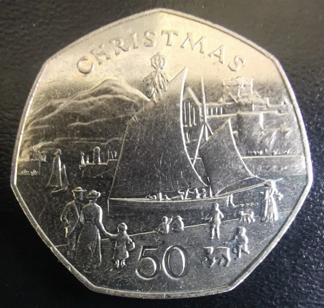 1981 IOM CHRISTMAS 50p coin Isle of Man fifty pence £11.51 - PicClick UK