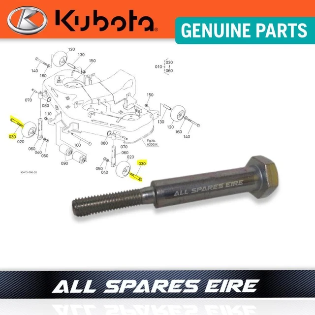 GENUINE KUBOTA FRONT Scalp Wheel Deck Shoulder Axle Bolt G2160 G18 G21 ...