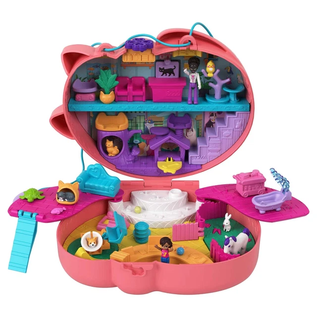 POLLY POCKET COFFRET Shani Sac Chat Câlin sur Le thème vétérinaire avec 2 Min... EUR 36,49 ...