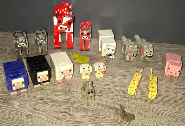 MINECRAFT ANIMALS ACTION Figure Toys Bundle Of 18 Cat, Horse, Pig ...