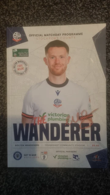 BOLTON WANDERERS FOOTBALL Programmes 24/25 Bolton Vs Stockport County £ ...