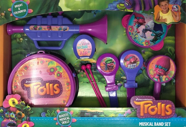 PJ MASKS TROLLS Musical Band Sets Instruments Drums Recorder Tambourine ...