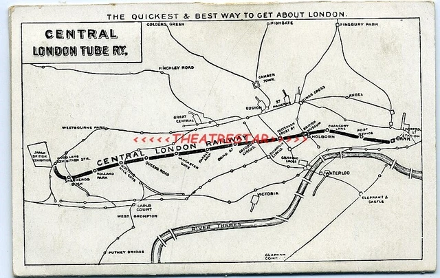 LONDON UNDERGROUND CENTRAL Line Tube MAP CARD Novelty BLOW IN Comic ...