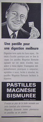 PUBLICITÉ PRESSE 1964 Pastilles Magnésie Bismurée Pour Une Digestion ...