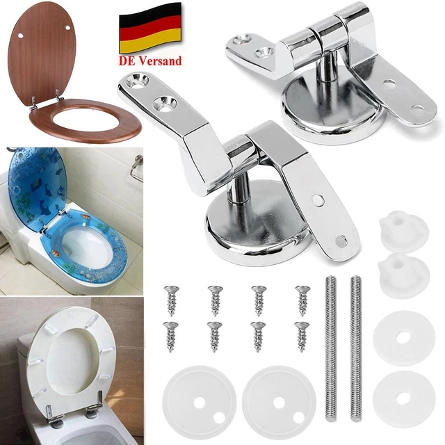 WC SITZ SCHARNIER Befestigung Toilettensitz Toilettendeckel Befestigungssatz DE EUR 9,97 ...