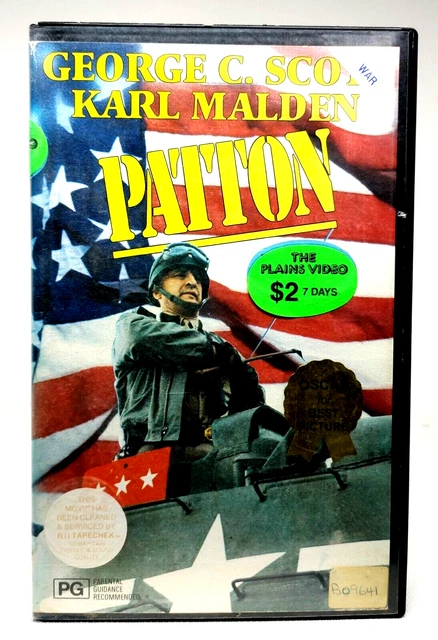 PATTON VHS PAL Rare EX-RENTAL Big Box TESTED 1987 Rare Cover GEORGE C ...