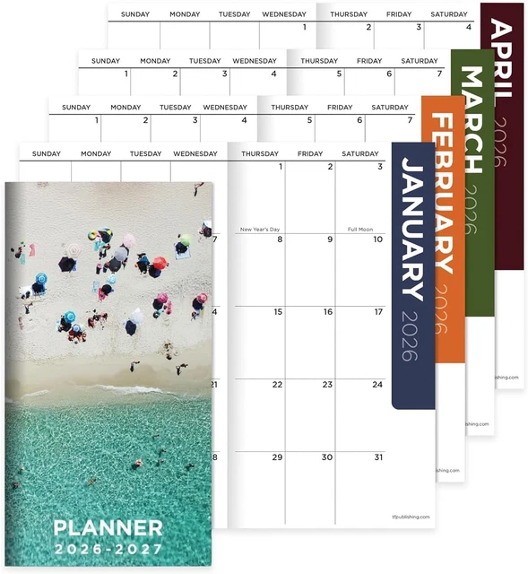 2026-2027 BEACHES SMALL Monthly Pocket Planner - 2-Year Pocket Calendar ...