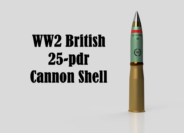 WW2 BRITISH 25-PDR Cannon Shell 71cm tall £54.99 - PicClick UK