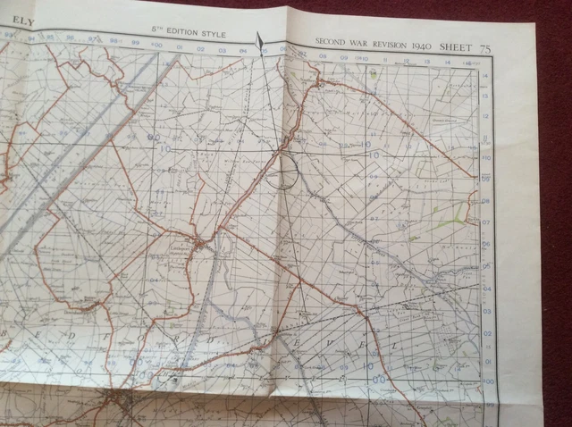 WW2 WARTIME 1940 British Army Map of Ely, Cambridgeshire - Home Guard ...