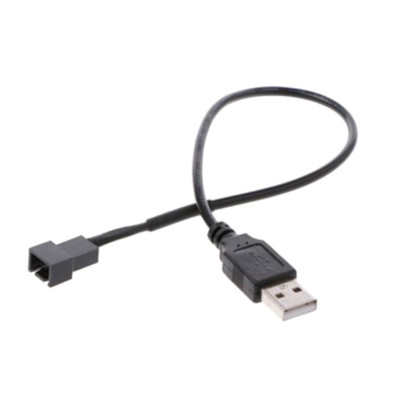 BLACK USB 2.0A male to 4-pin connector adapter cable for 5v computer pc ...