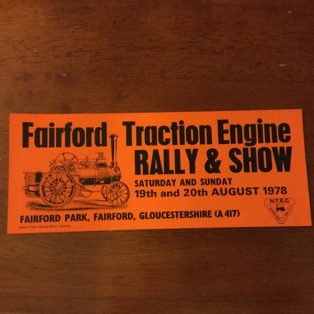 ORIGINAL FAIRFORD TRACTION Engine Rally & Show Poster August 1978 £1.99 ...