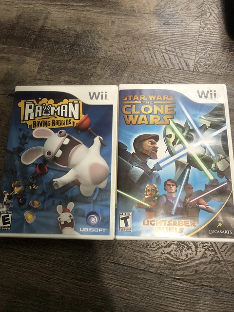 RAYMAN RAVING RABBIDS And Star Wars Clone Wars Wii Game Bundle £9.50 ...